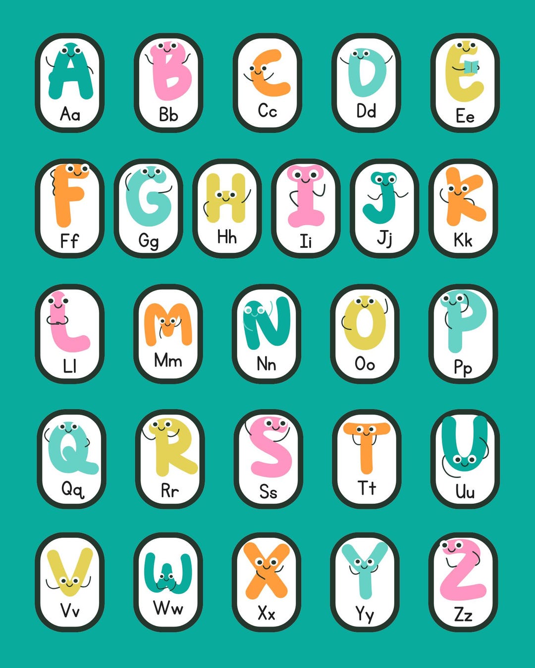 Friendly Alphabet Print | Alphabet Printout | ABC Print | Classroom ...