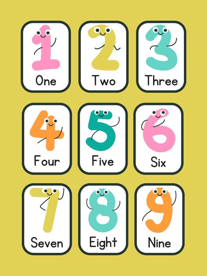 Friendly Numbers Print | Numbers Printout | 123 Print | Classroom Print ...
