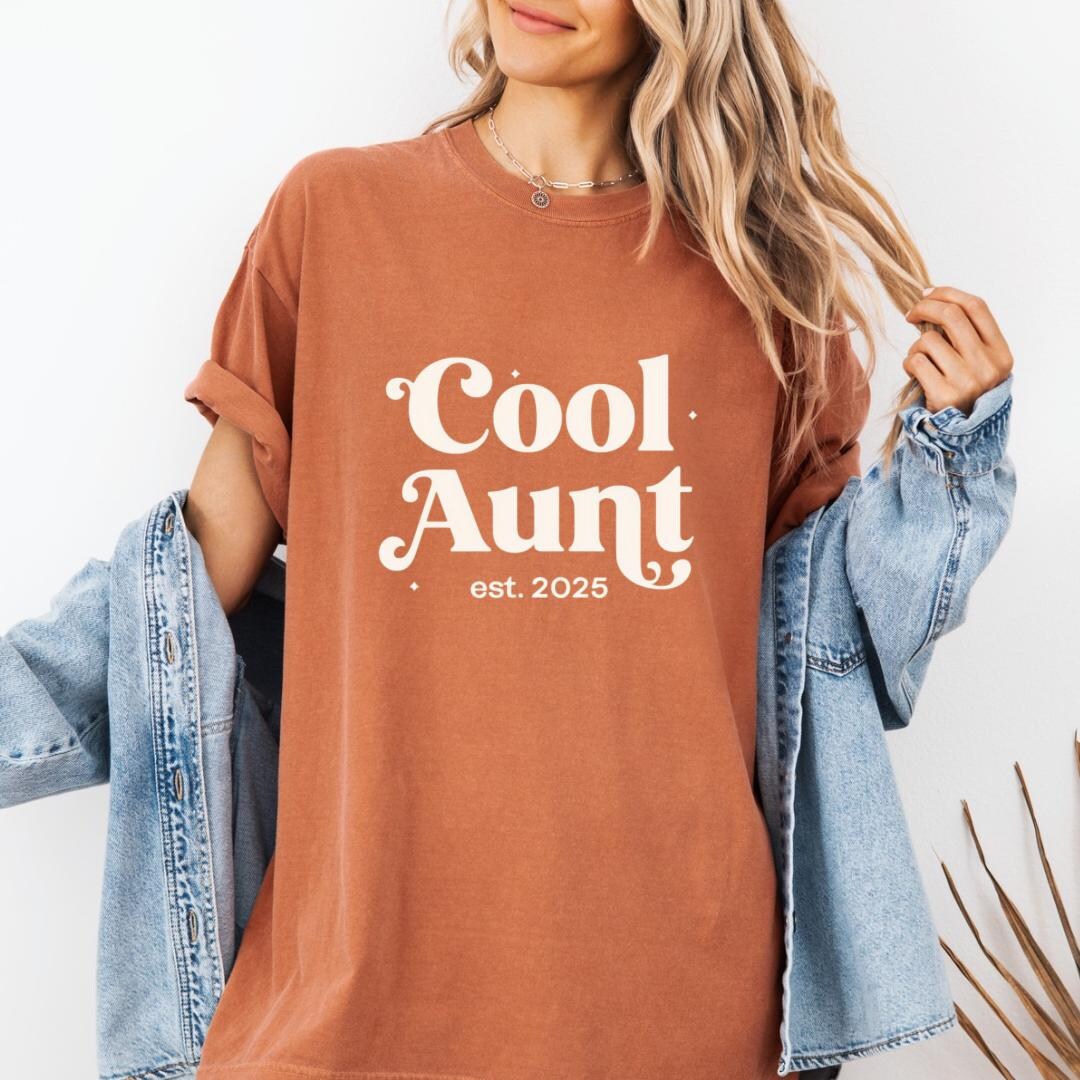 Cool Aunt Shirt, New Aunt Gift 2025, Funny Aunt Announcement T-shirt, Funny Aunt Gift, Aunt ...