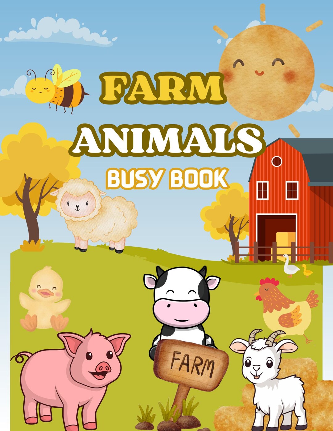 Farm Animal Busy Book for Toddlers Printable Activity Book Educational ...