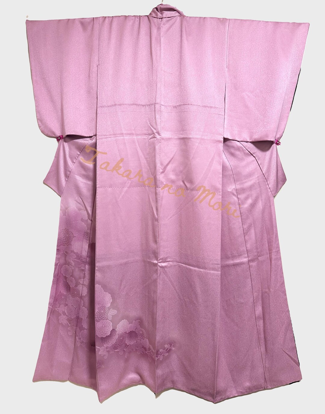 Vintage Pink Irotomesode Kimono With Chrysanthemum Patterns - Elegant Japanese Formal Wear ...