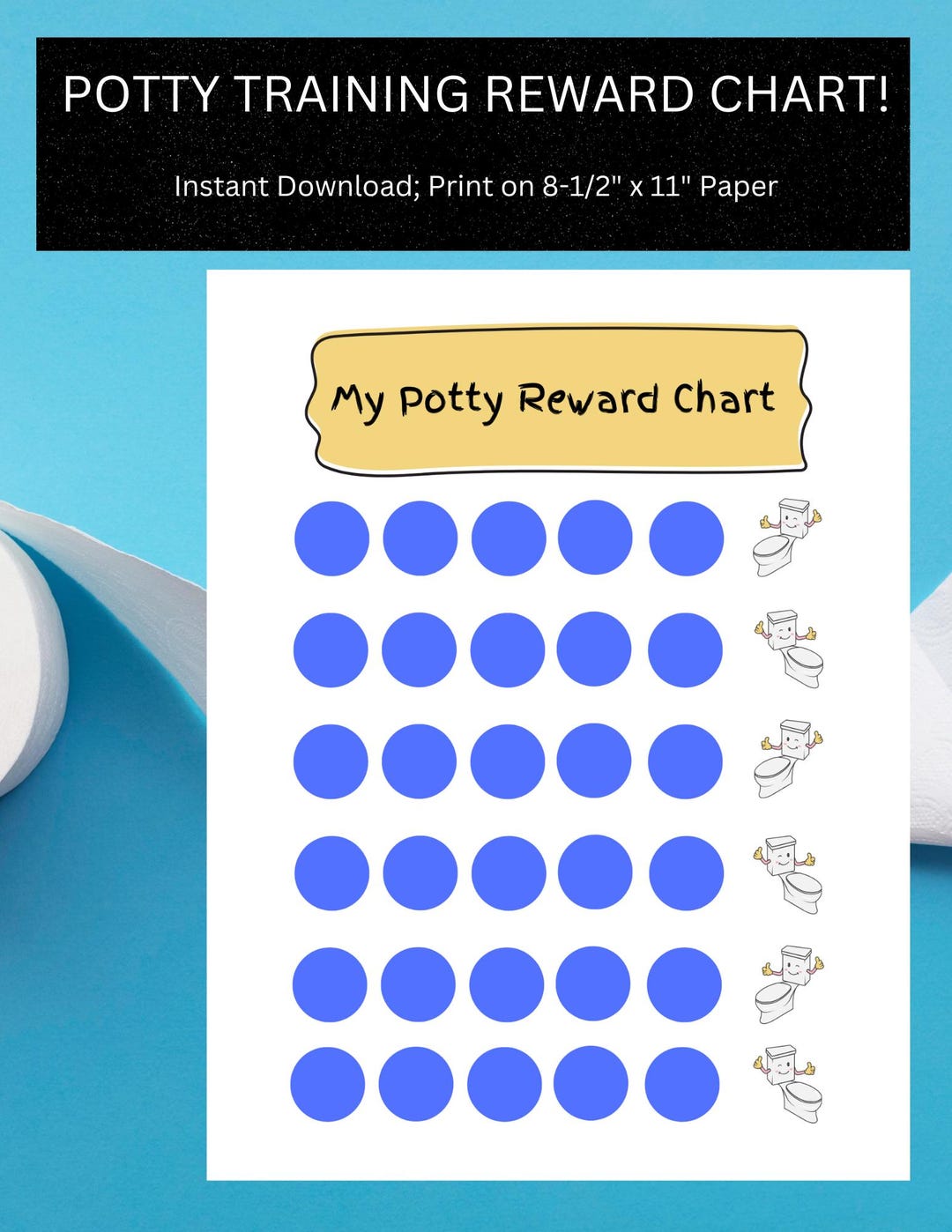 Kids Potty Reward Chart, Toilet Training Reward Chart, Toilet Training ...