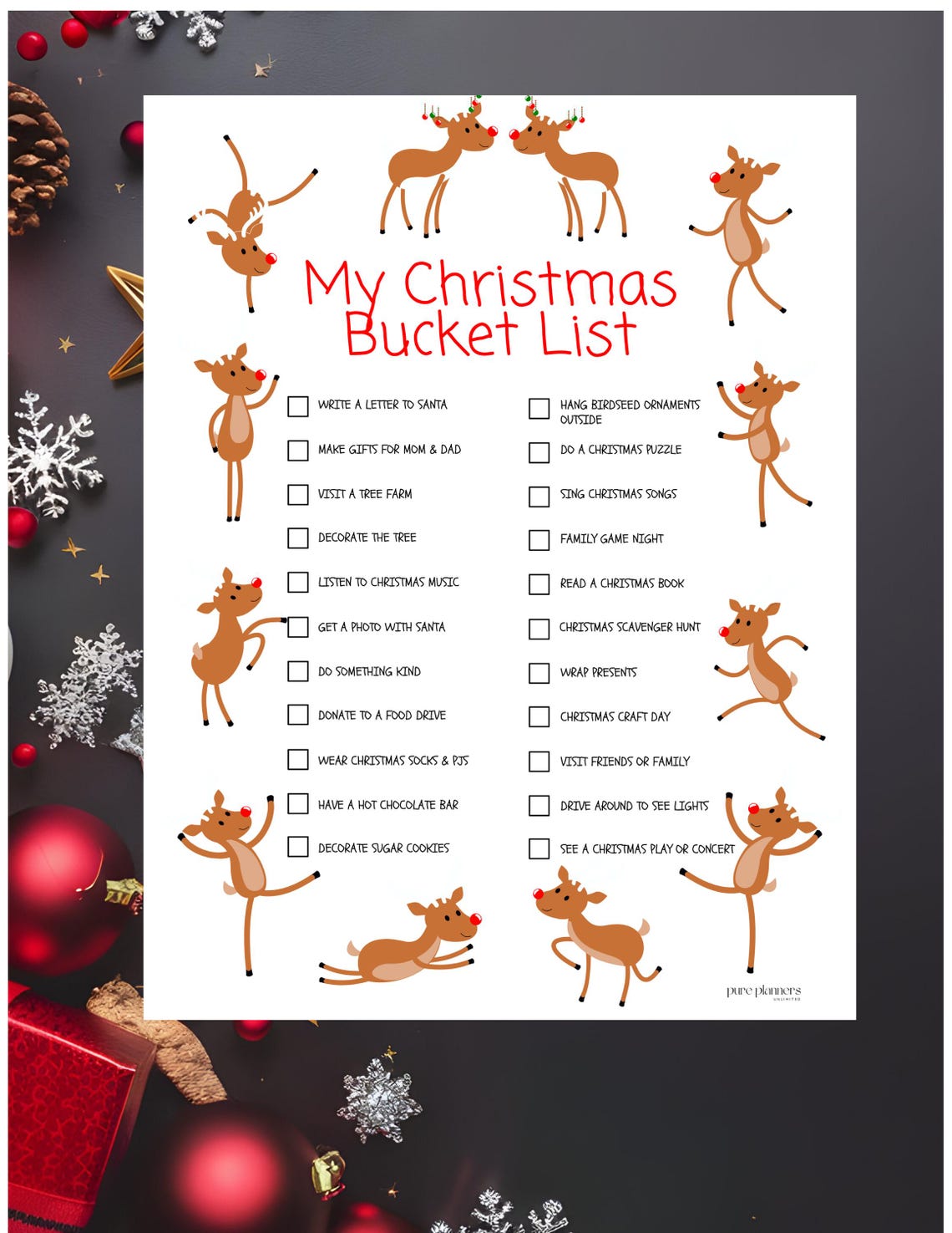 Kids Christmas Bucket List, Printable Christmas Bucket List, Christmas ...