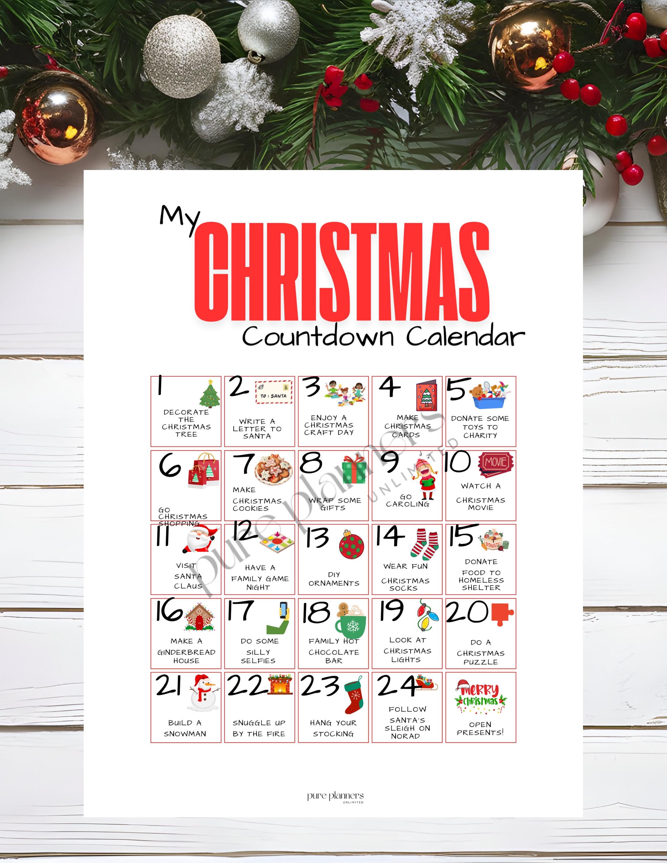 Christmas Countdown, 25 Days of Christmas, Christmas Countdown for Kids ...