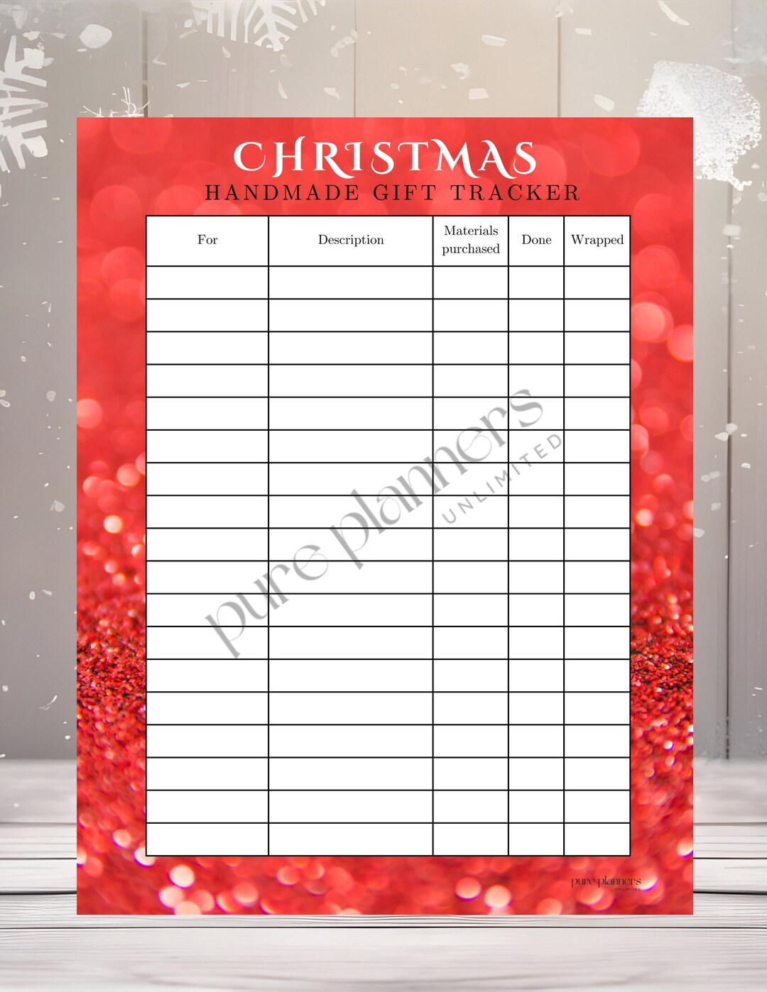 Christmas Handmade Gift Tracker, Handmade Gift Tracker, Holiday ...