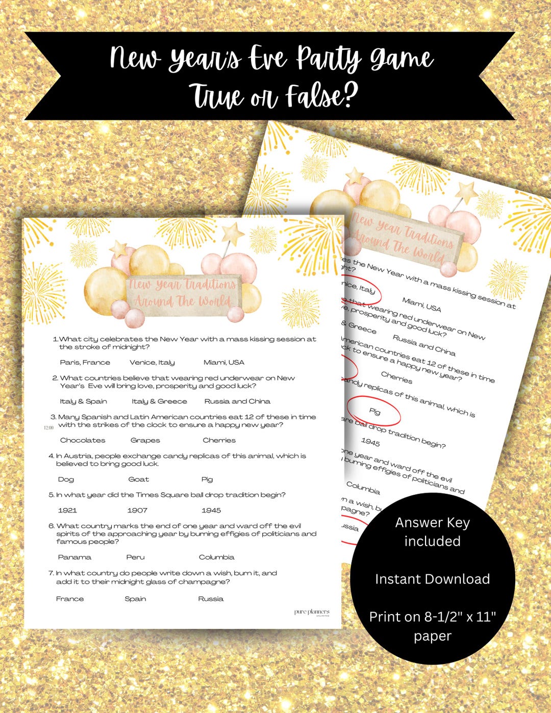 New Year's Eve Party Games, New Year Trivia, New Year Around the World ...