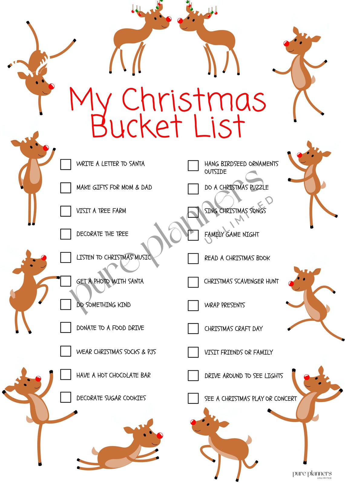 Kids Christmas Bucket List, Printable Christmas Bucket List, Christmas ...