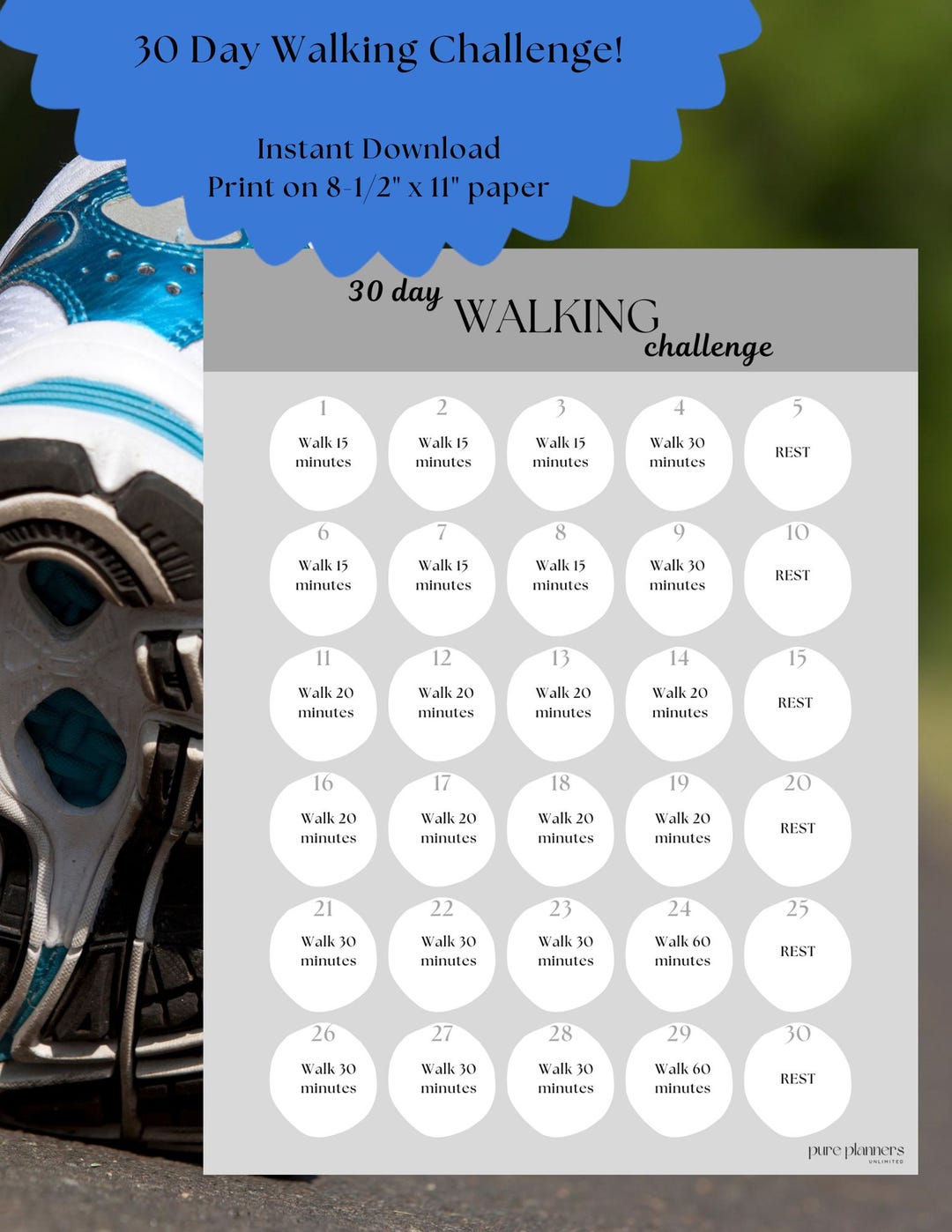 30 Day Walking Challenge, Walking Challenge for Beginners, Walking ...