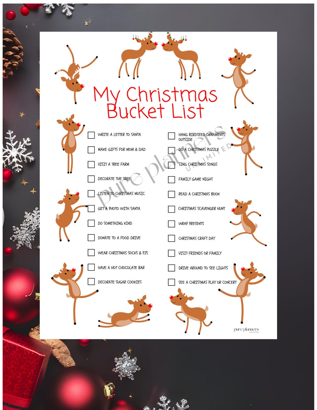 Kids Christmas Bucket List, Printable Christmas Bucket List, Christmas ...