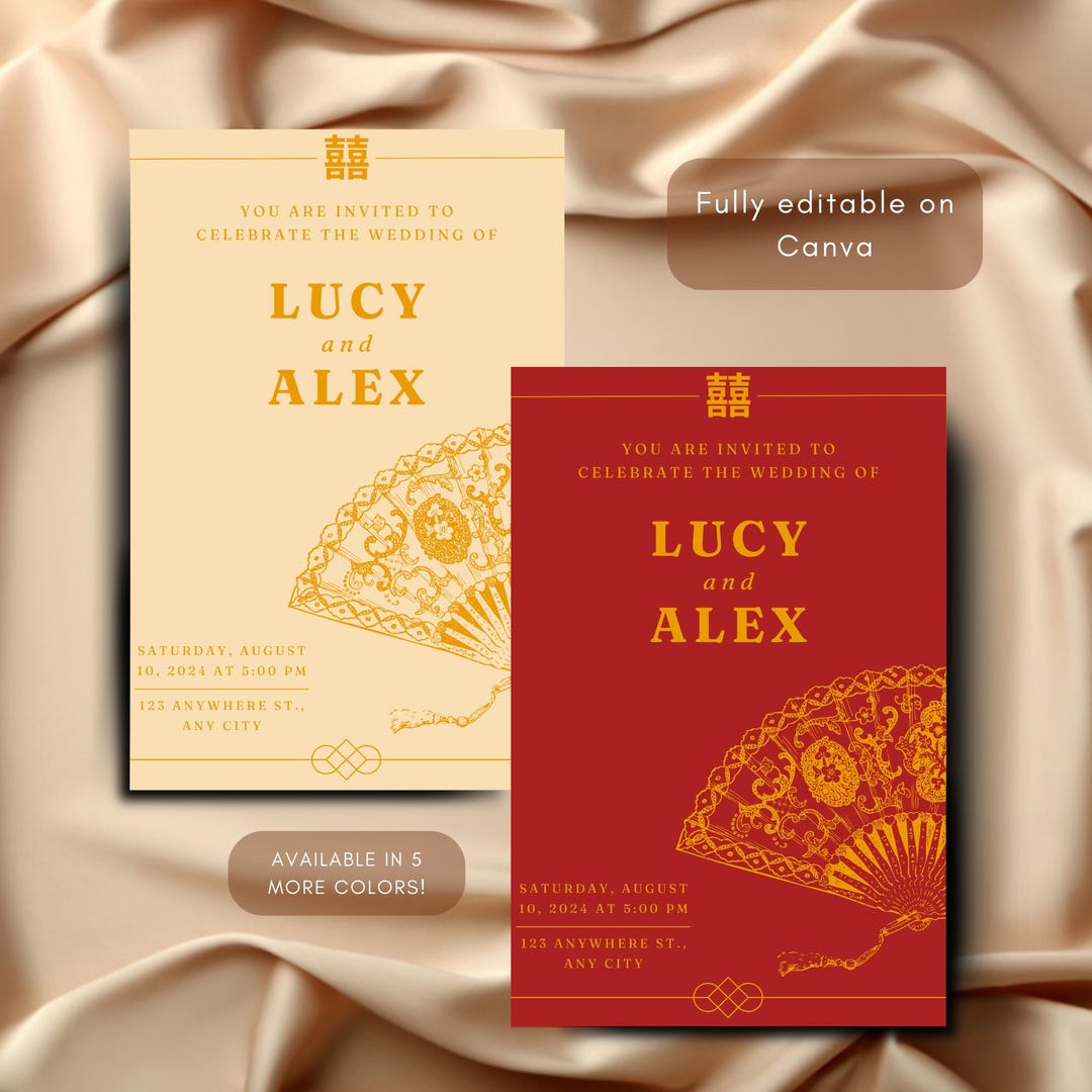 Chinese Wedding Invitation, Asian Invitation, Modern Asian Wedding ...
