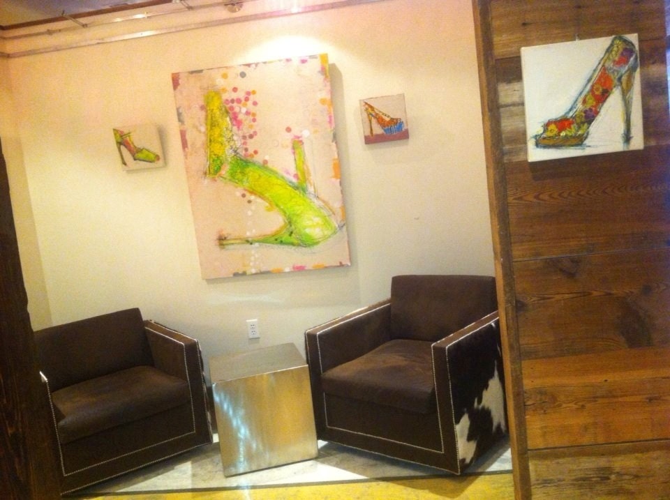 Head Over Heels, Shoe, Original Painting, 36x48, Mixed Media, by Rhonda ...