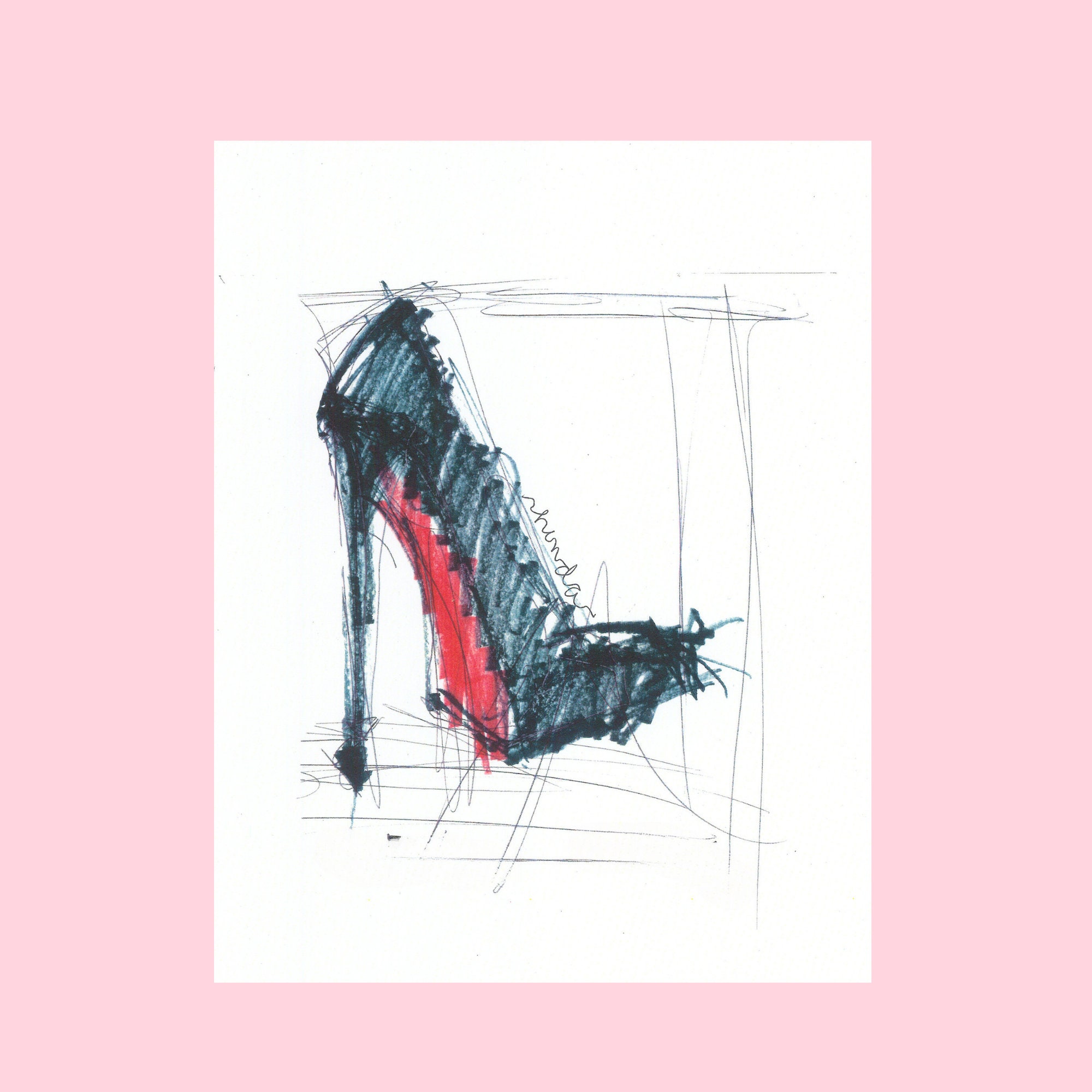 Red Bottom Shoe,note Card Set - Etsy