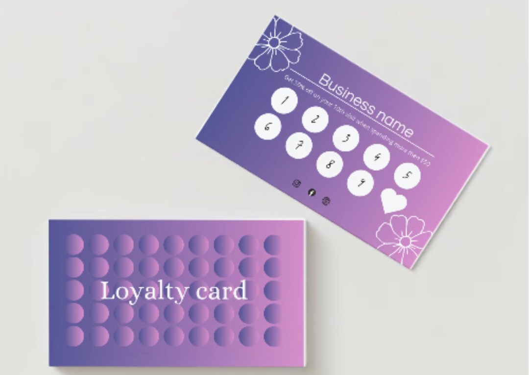 Loyalty Card Template, Modern Loyalty Cards, Editable Reward Card ...