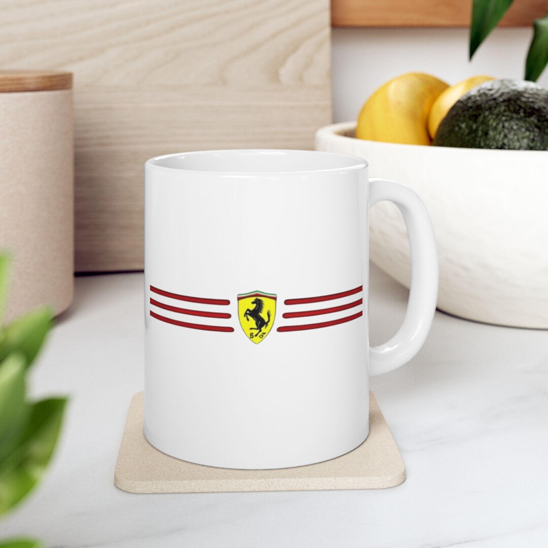 Red Ferrari Racing Car Mug Ceramic Coffee Cup, Gift for Car Enthusiasts ...
