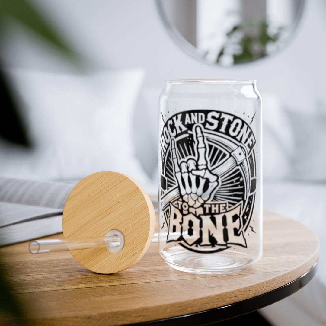 Sipper Glass, Deep Rock Galactic Skeleton Hand Rock Sign Pickaxes Gears ...
