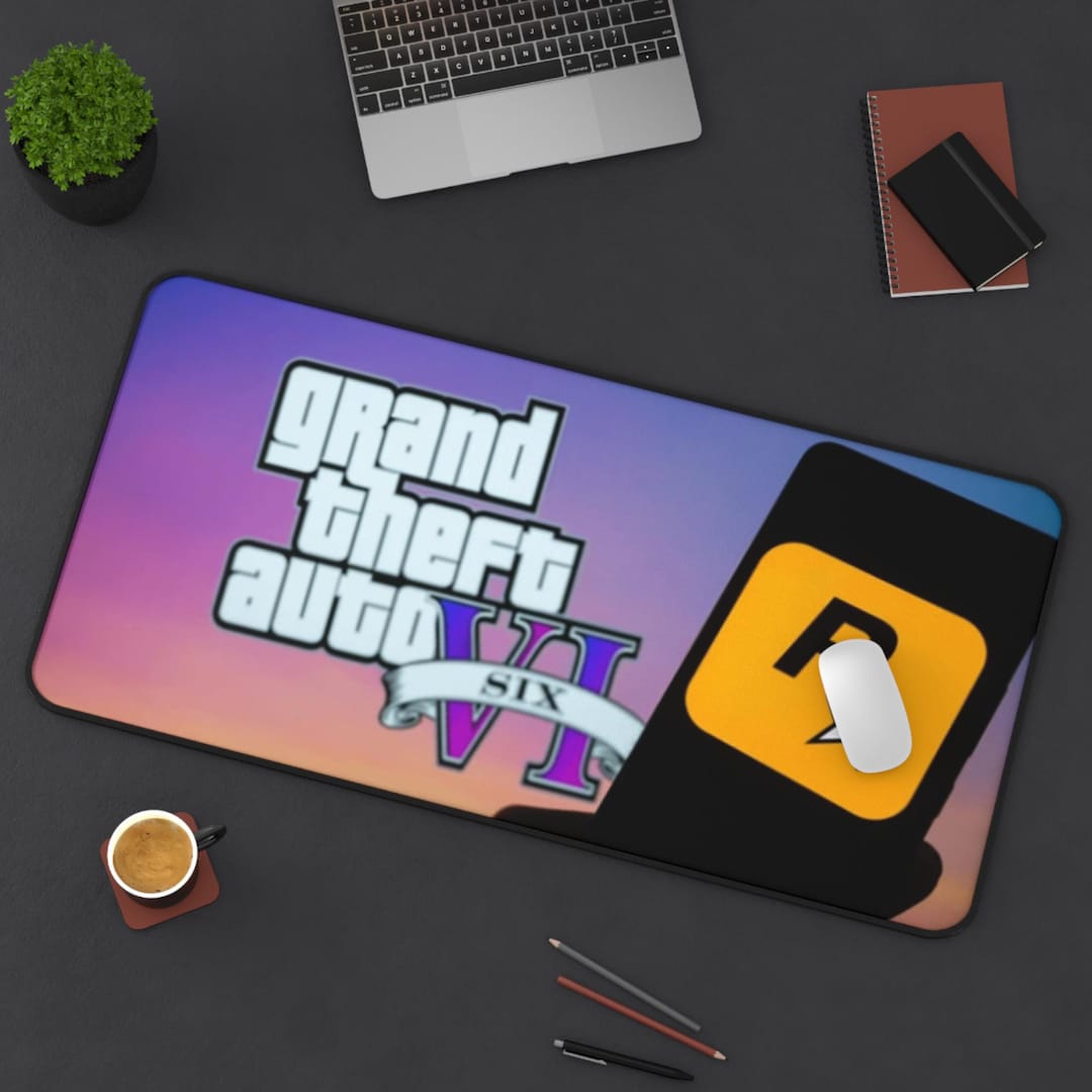 Gaming Desk Mat, GTA 6 Vice City Grand Theft Auto VI Desk Pad, Video ...