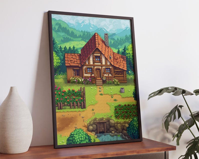 Stardew Valley Art Prints, Night Market, Secret Woods, Farm Maps, Set ...