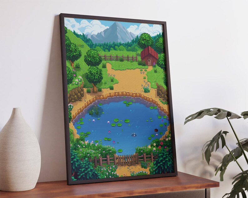Stardew Valley Art Prints, Night Market, Secret Woods, Farm Maps, Set ...