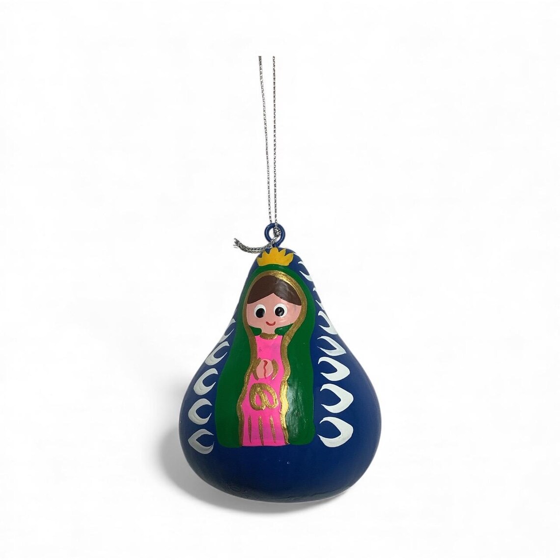Talavera Blue Floral Gourd Nativity Ornament – Lead Free – 3.5x3 ...