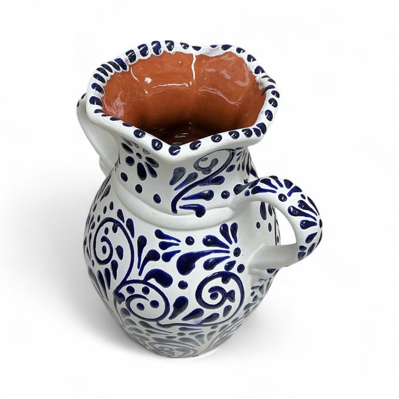Talavera Cielito Lindo Flower Vase | Cobalt Blue & White - Etsy