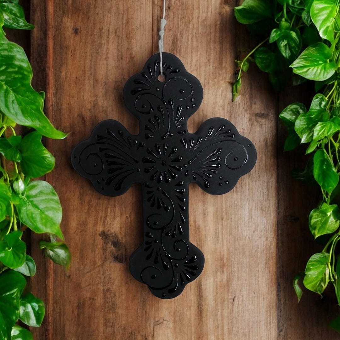 Talavera Cielito Lindo Cross (medium) | Black & Black - Etsy