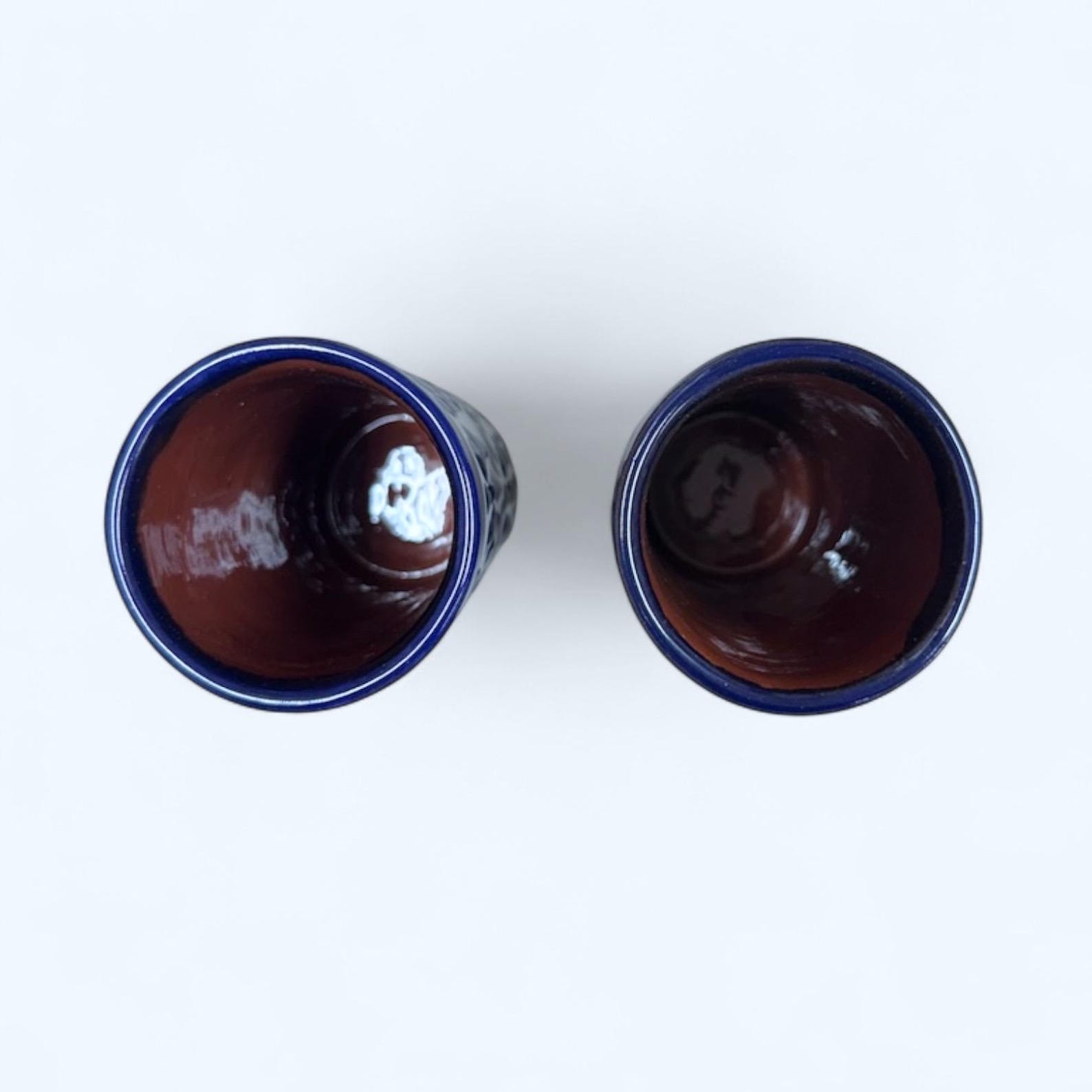 Handmade Mexican Talavera Cups Set of 2 | White & Blue - Etsy