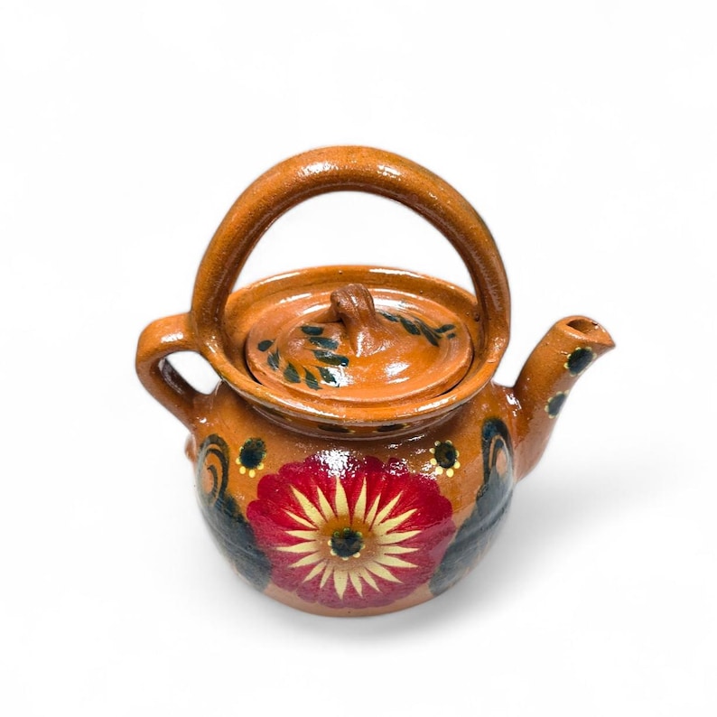 Cafetera De Barro Flower Design - Etsy