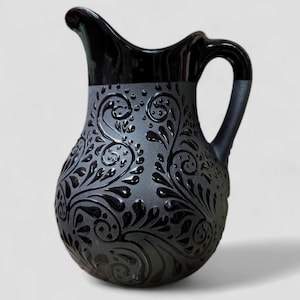 Mexican Handmade Pitcher Talavera Cielito Lindo Design | Black & Black ...