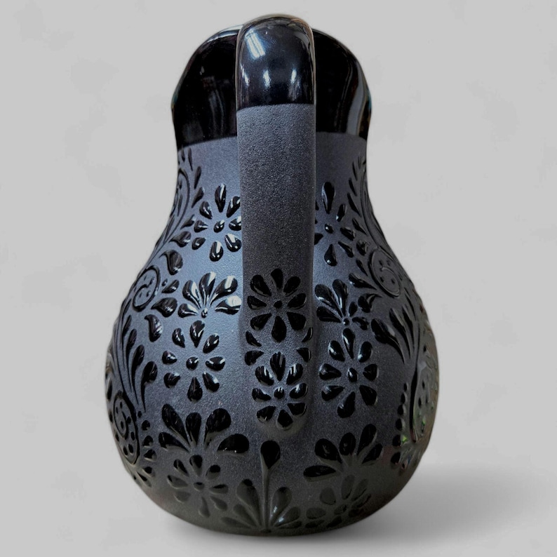 Mexican Handmade Pitcher Talavera Cielito Lindo Design | Black & Black ...