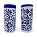 Handmade Mexican Talavera Cups Set of 2 | White & Blue - Etsy