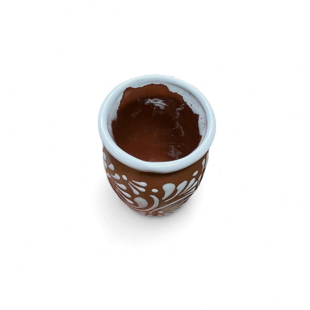 Handcrafted Talavera Flower Vase Set of 2 – Brown & White Swirl Mexican ...
