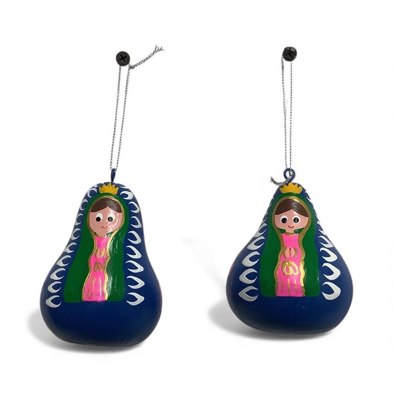 Talavera Blue Floral Gourd Nativity Ornament – Lead Free – 3.5x3 ...