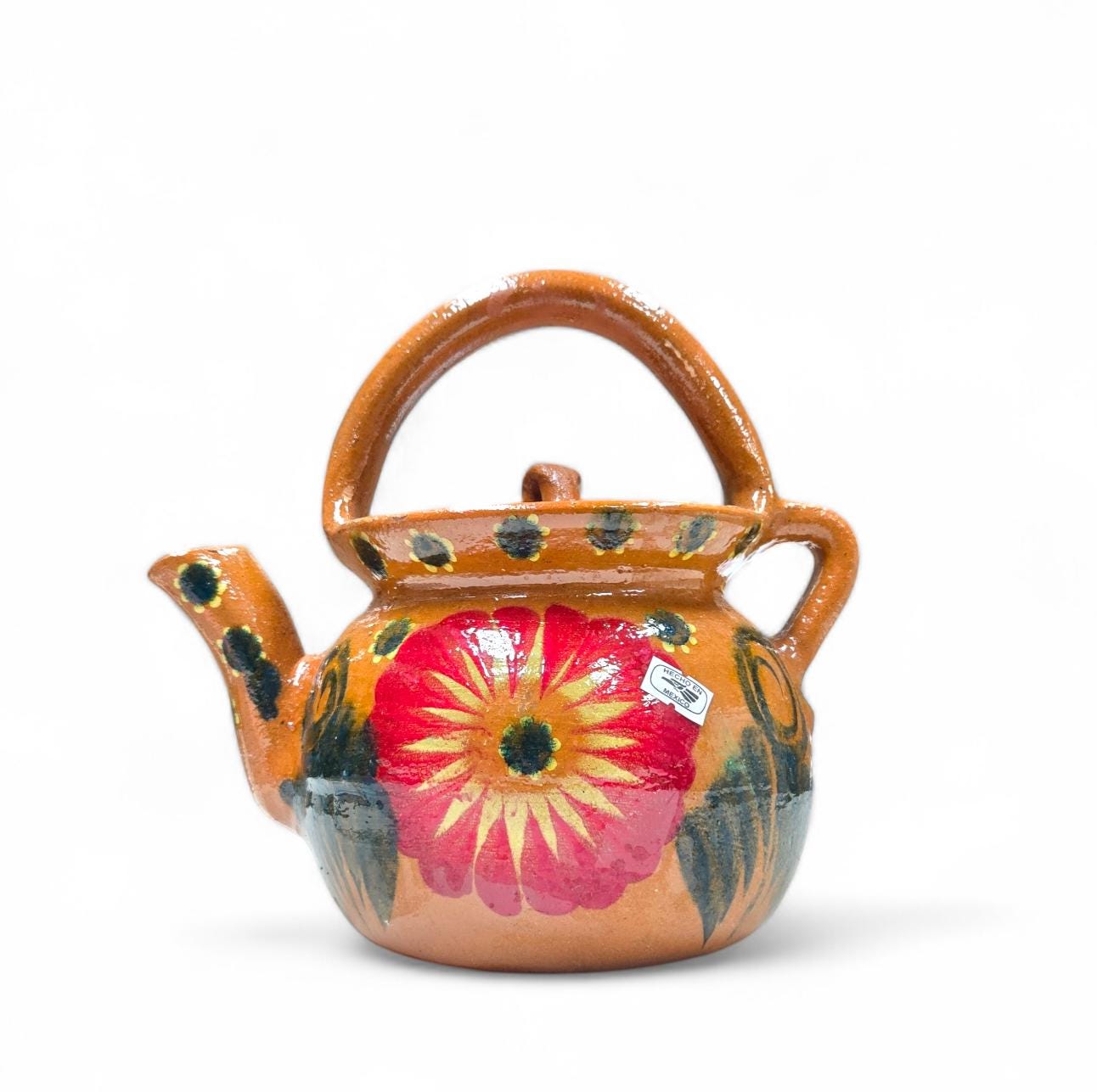 Cafetera De Barro Flower Design - Etsy