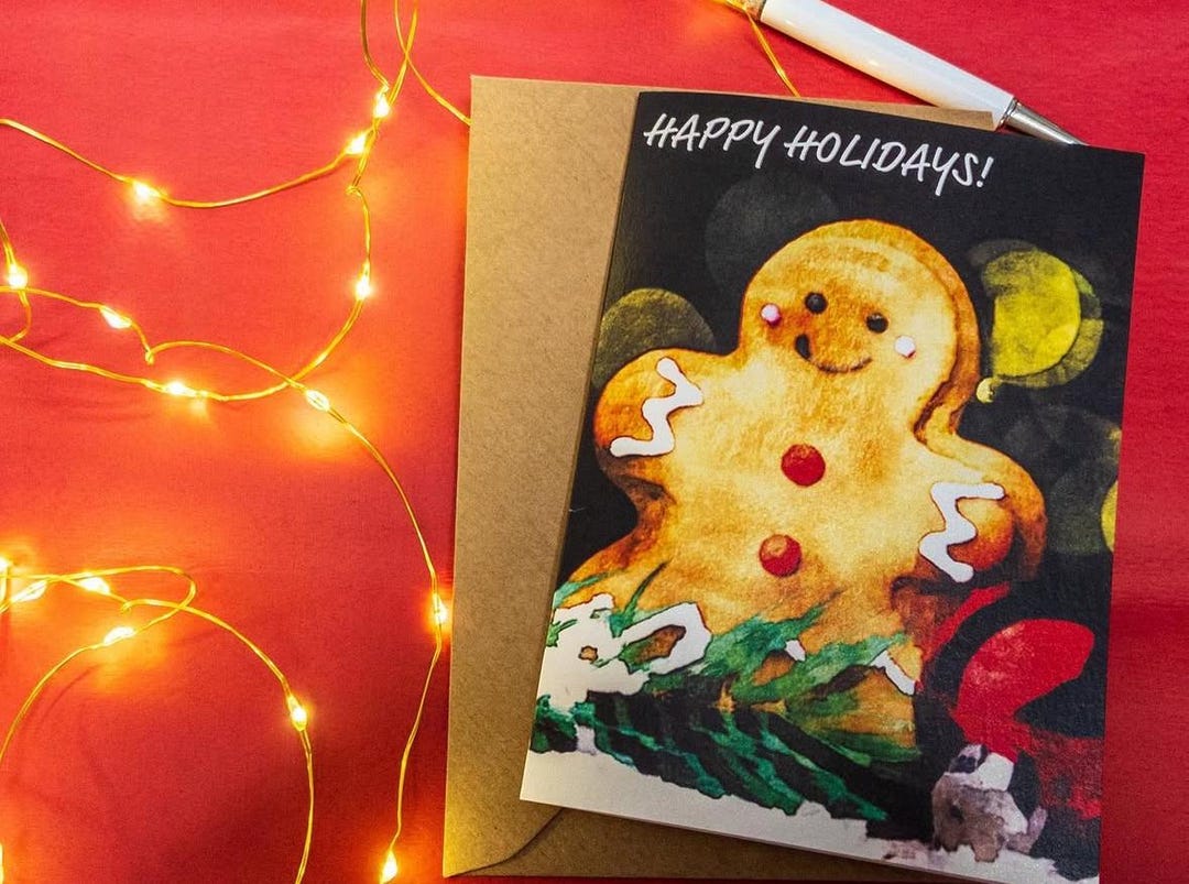 Christmas Gingerbread Man Card - Etsy