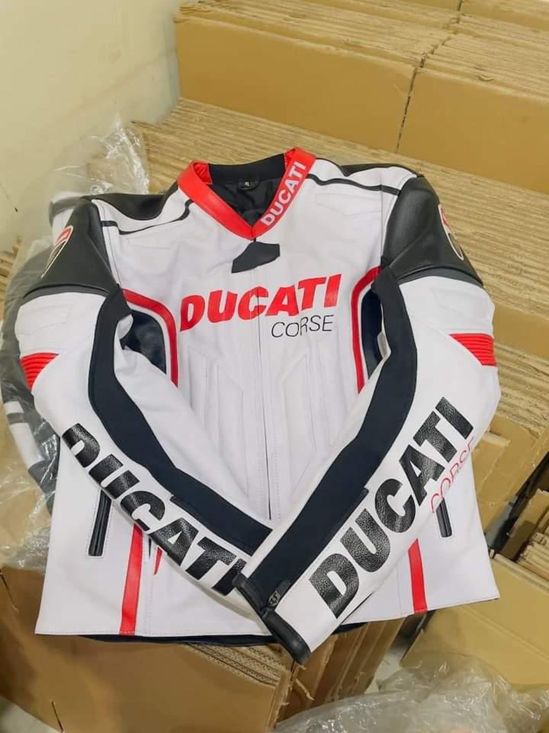 Ducati Racing Motorbike Leather Jacket Cowhide Leather & CE Certified ...