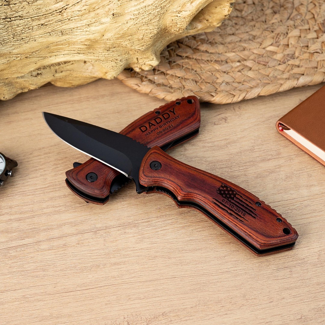 Engraved Camping Knife Anniversary Gift for Him,custom Handmade Knives ...