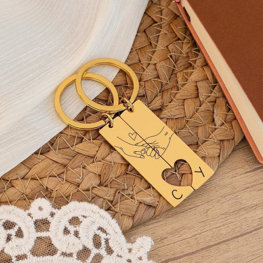 Personalized Engraved Couple Valentine's Day Gift Keychains,custom A ...