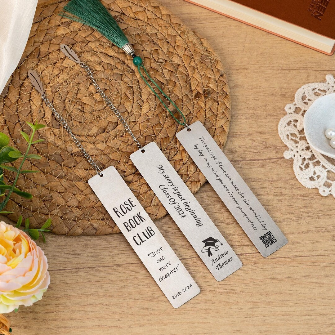 Personalized Anniversary Bookmark, Custom Quote Gift Bookmark, Laser ...