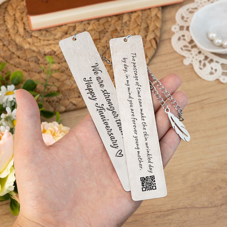 Personalized Anniversary Bookmark, Custom Quote Gift Bookmark, Laser ...