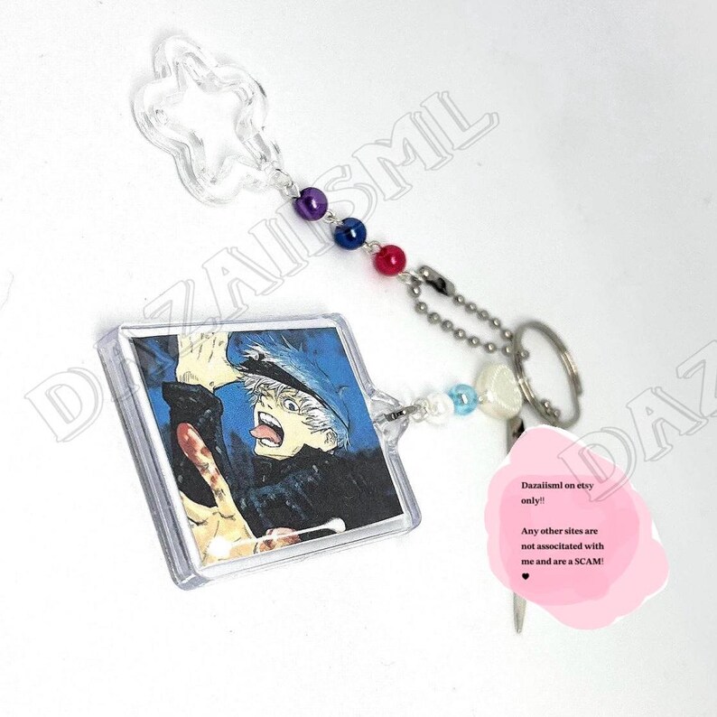 Satoru Gojo Jujutsu Kaisen Handmade Keychain - Etsy