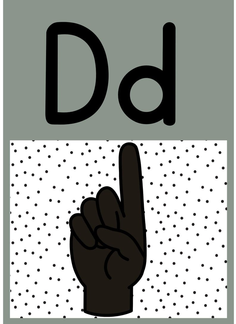 ASL Spotted Boho Alphabet Printable Posters - Etsy