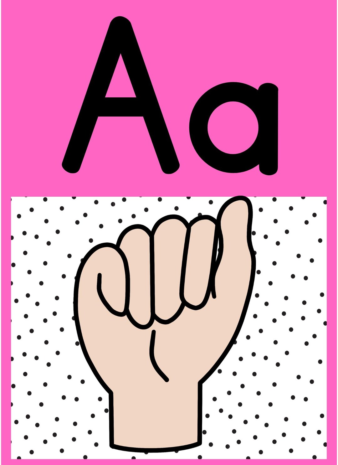 ASL Spotted Neon Rainbow Alphabet Printable Posters - Etsy