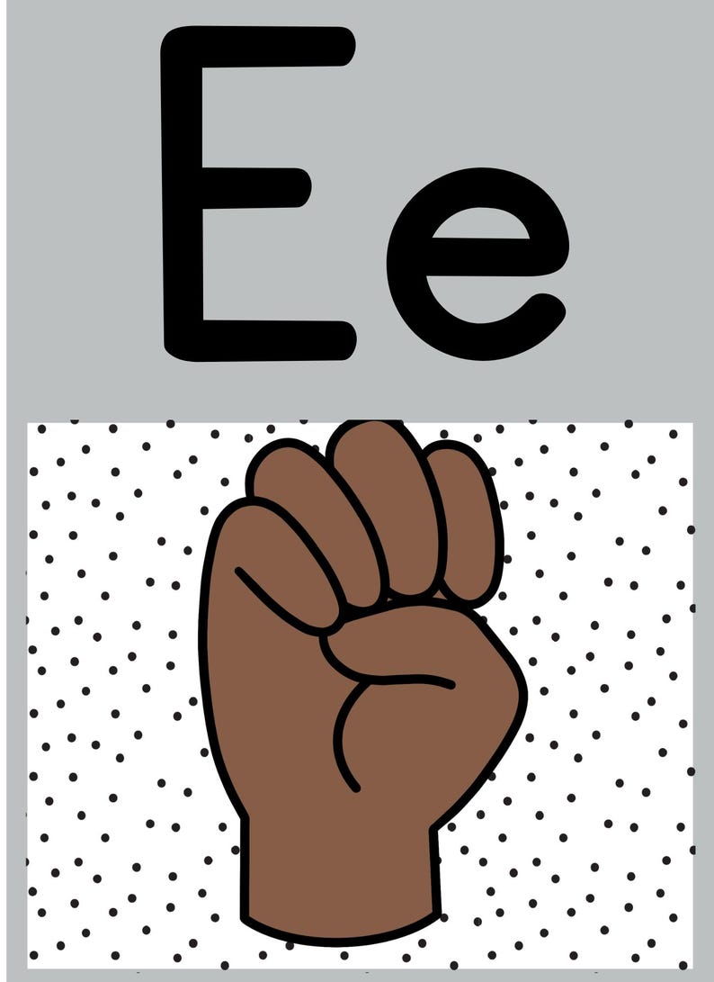 ASL Spotted Boho Alphabet Printable Posters - Etsy