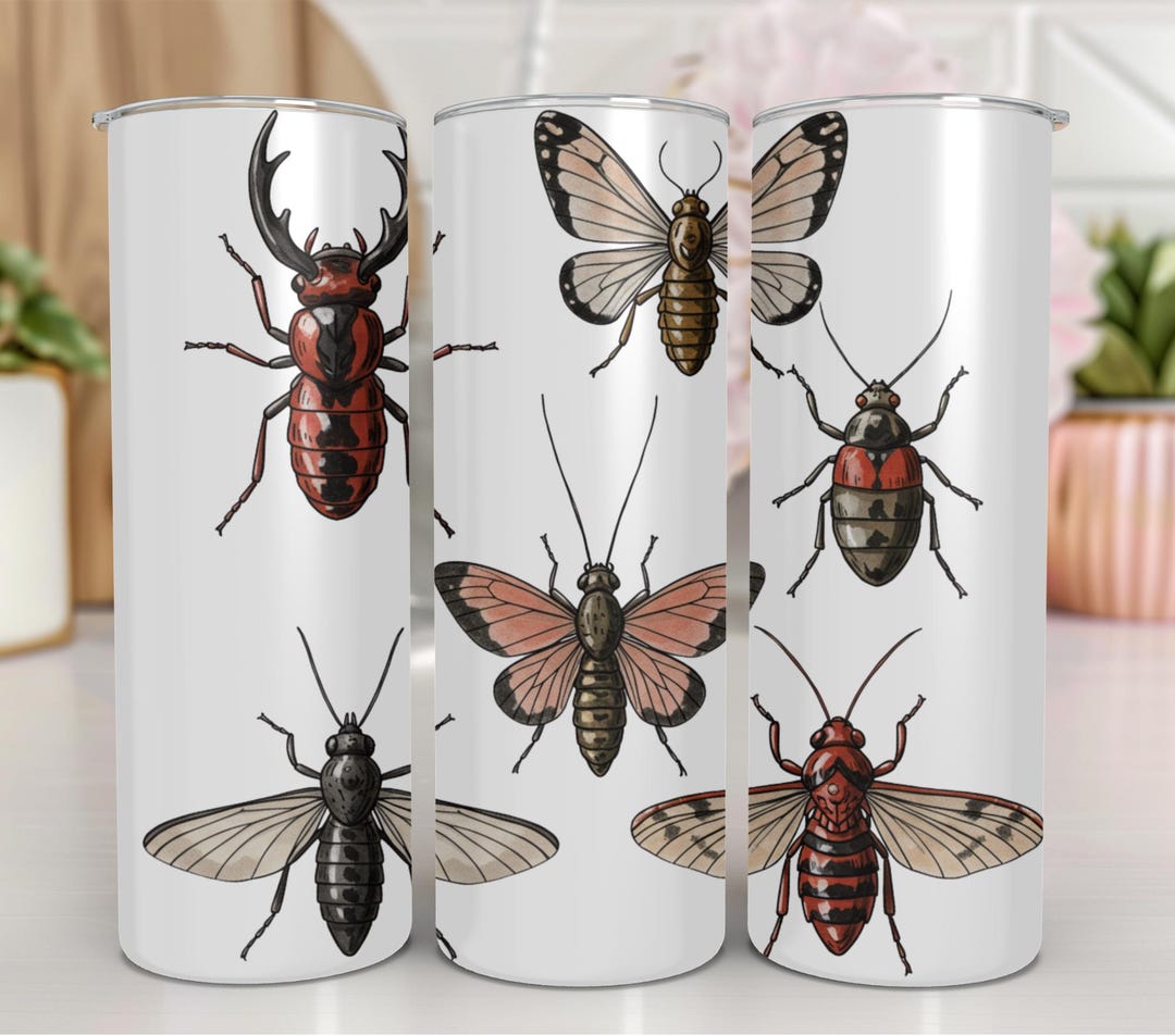 Cottagecore Insects Tumbler Wrap Design: Butterflies & Bugs PNG ...