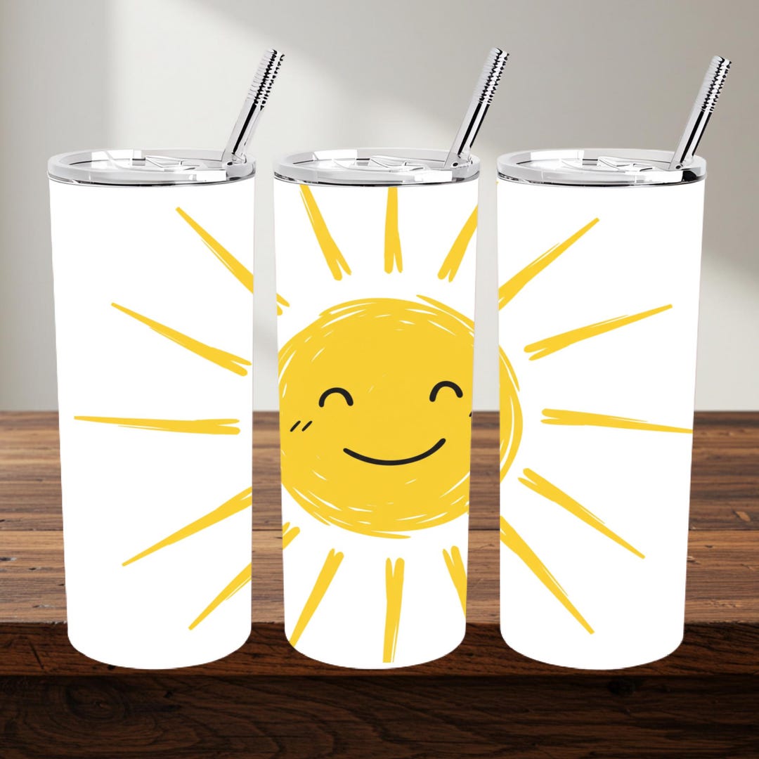 Happy Sun PNG, Hand Drawn Bright Yellow Happy Sun Sublimation Design ...