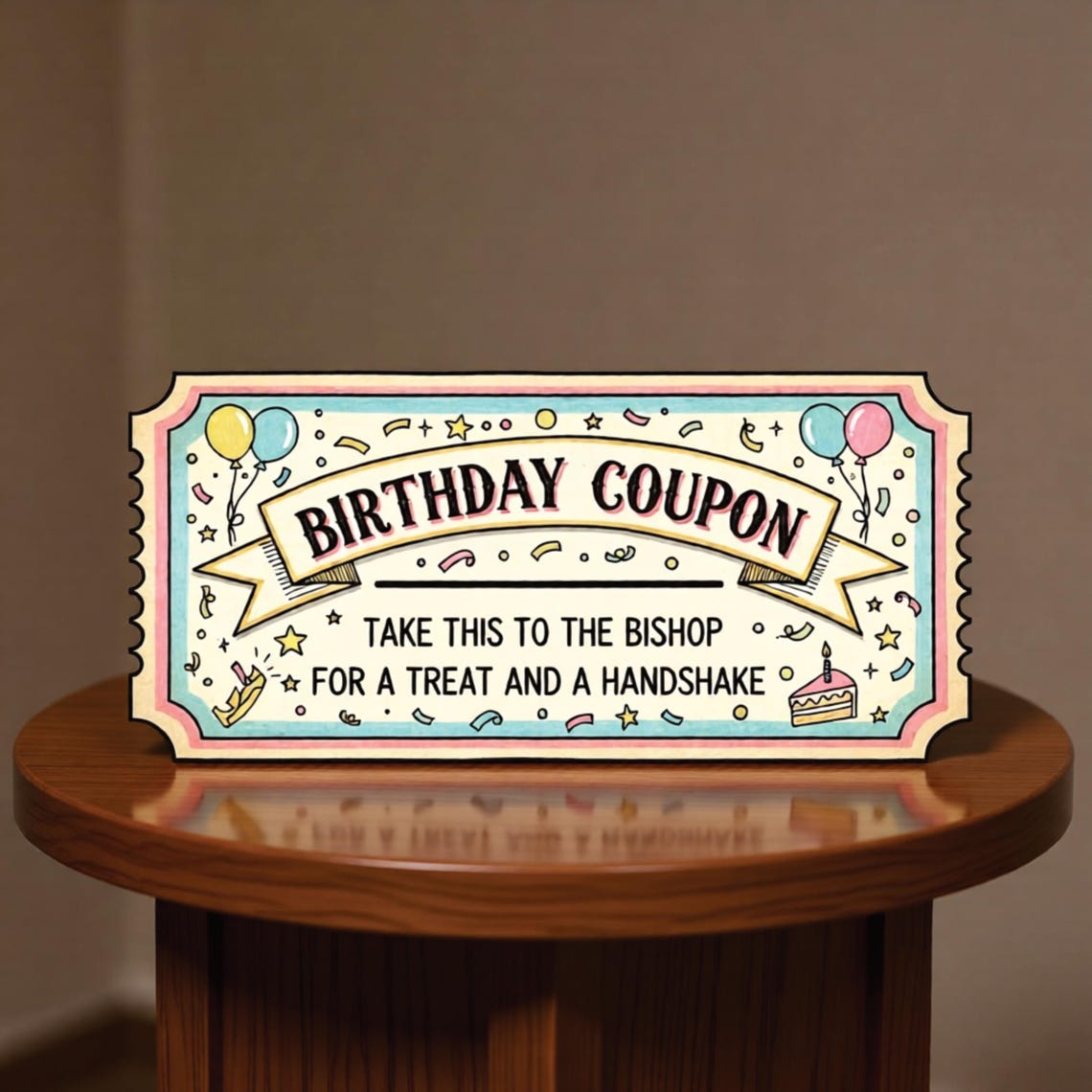 Bishop Birthday Buck Printable LDS Primary Birthday Coupon Bishop Buck ...