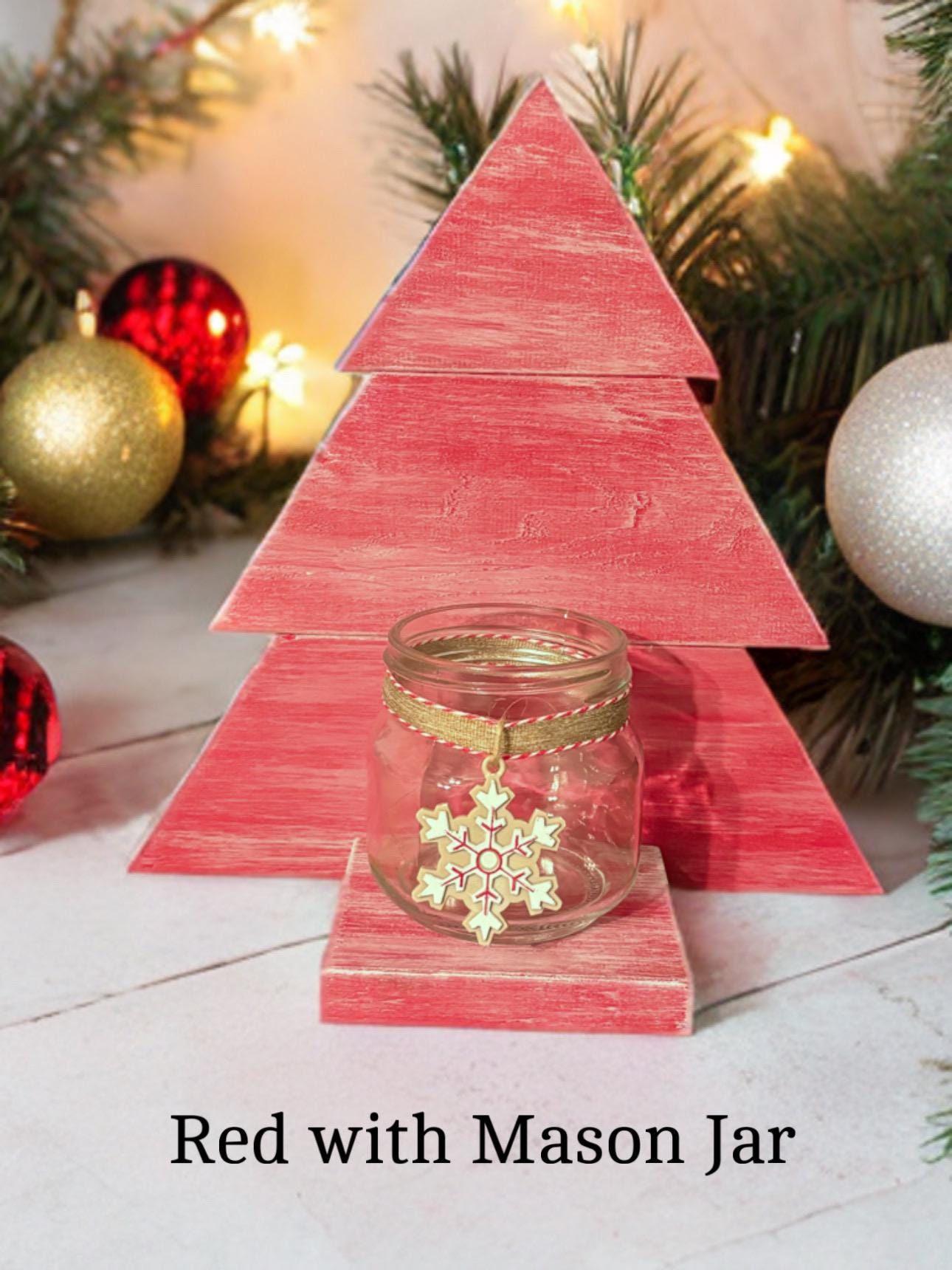 Wood Christmas Tree Sconce, Mason Jar Candle Holder - Etsy