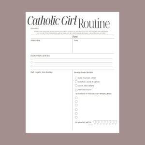 Catholic Girl Routine PRINTABLE 8.5x11 Task List Digital DOWNLOAD Only ...