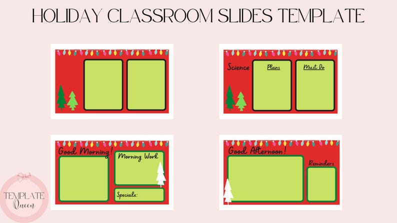Holiday Classroom Slides Template - Etsy