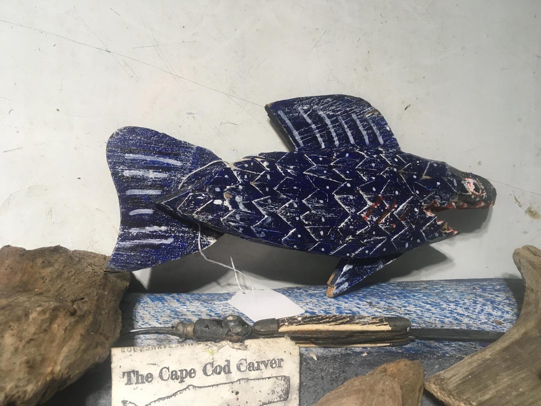 Hand Carved Driftwood Fish by the Cape Cod Wood Carver - Etsy